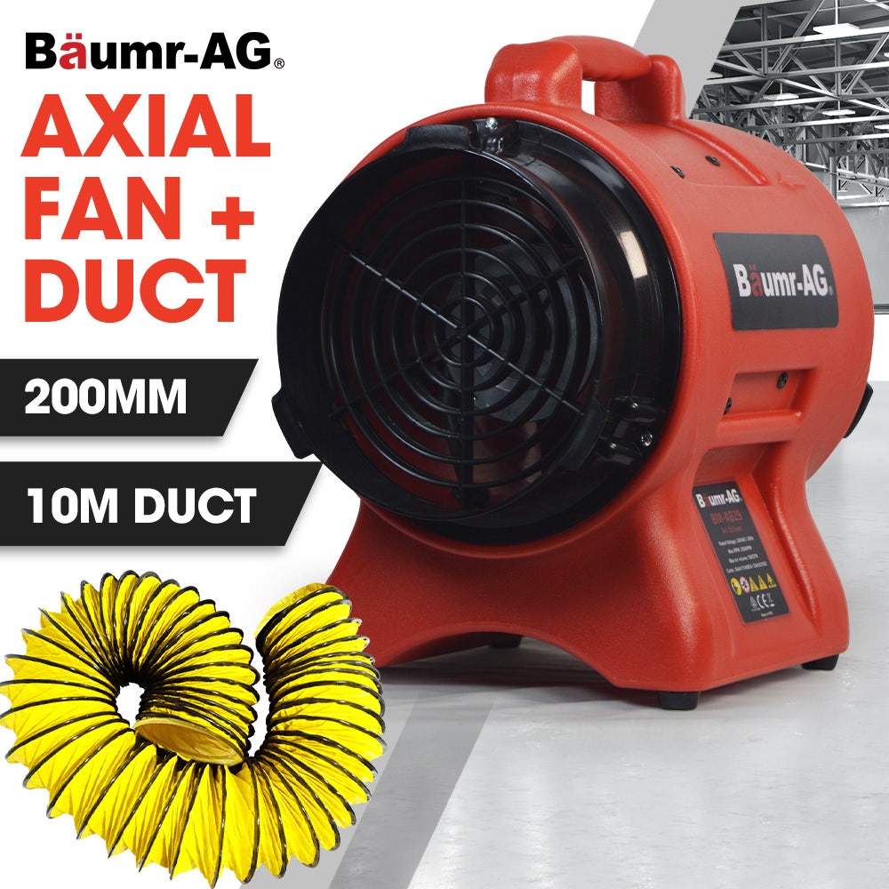 BAUMR-AG 200mm (8 inch) Portable Axial Air Mover Blower Fan with 10m V – Baumr-AG