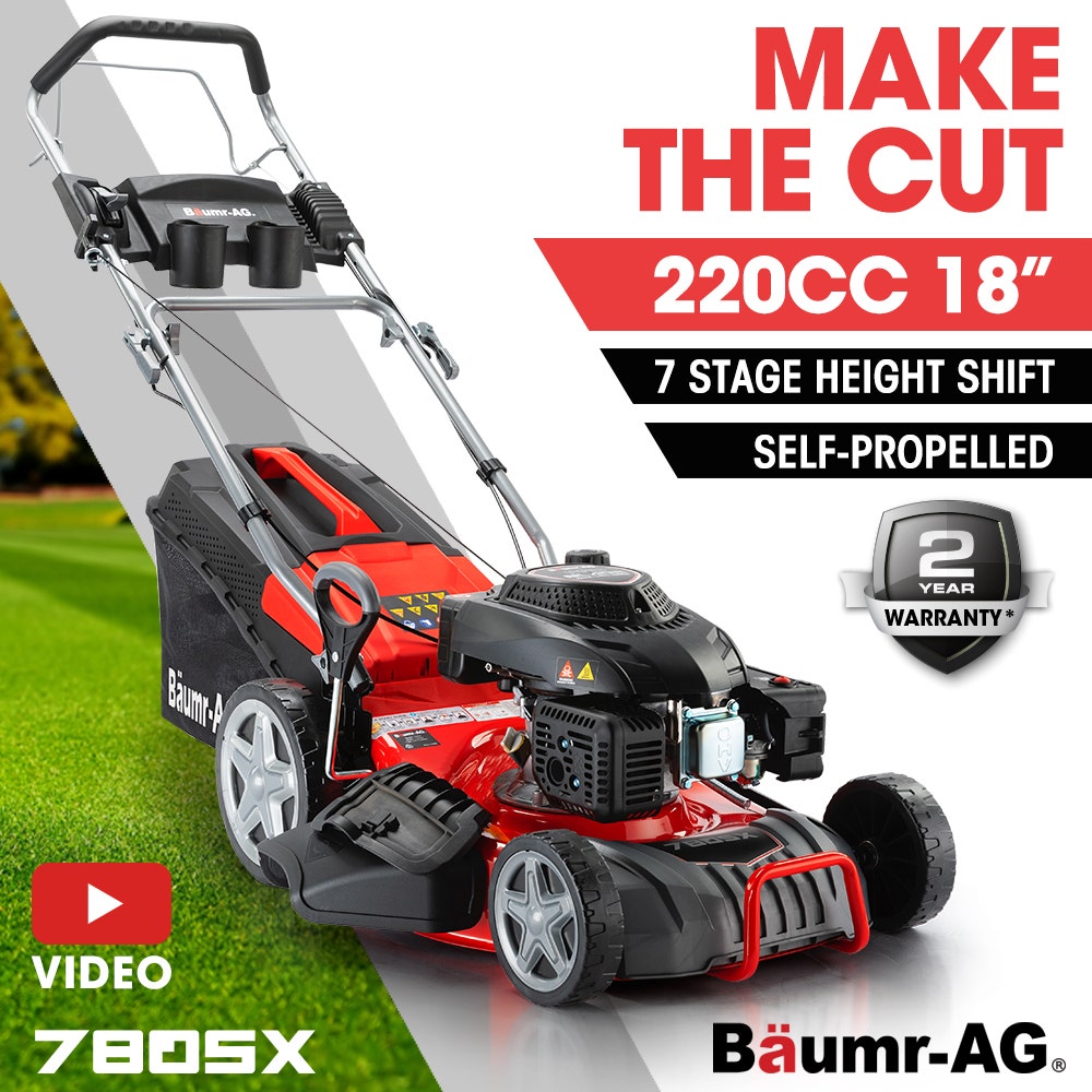 BAUMR-AG Petrol Lawn Mower 220cc 18" 4 Stroke Self Propelled - 780SX – Baumr-AG