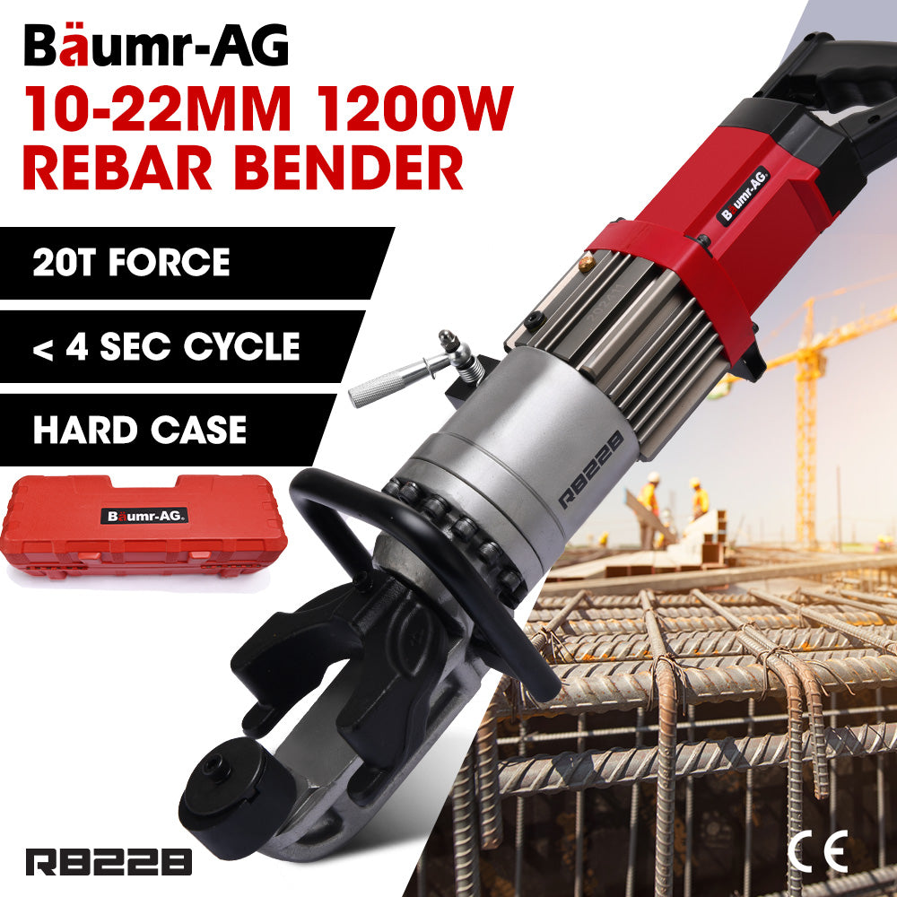 BAUMR-AG 10-22mm 1200W Heavy-Duty Electric Hydraulic Rebar Bender, Car ...