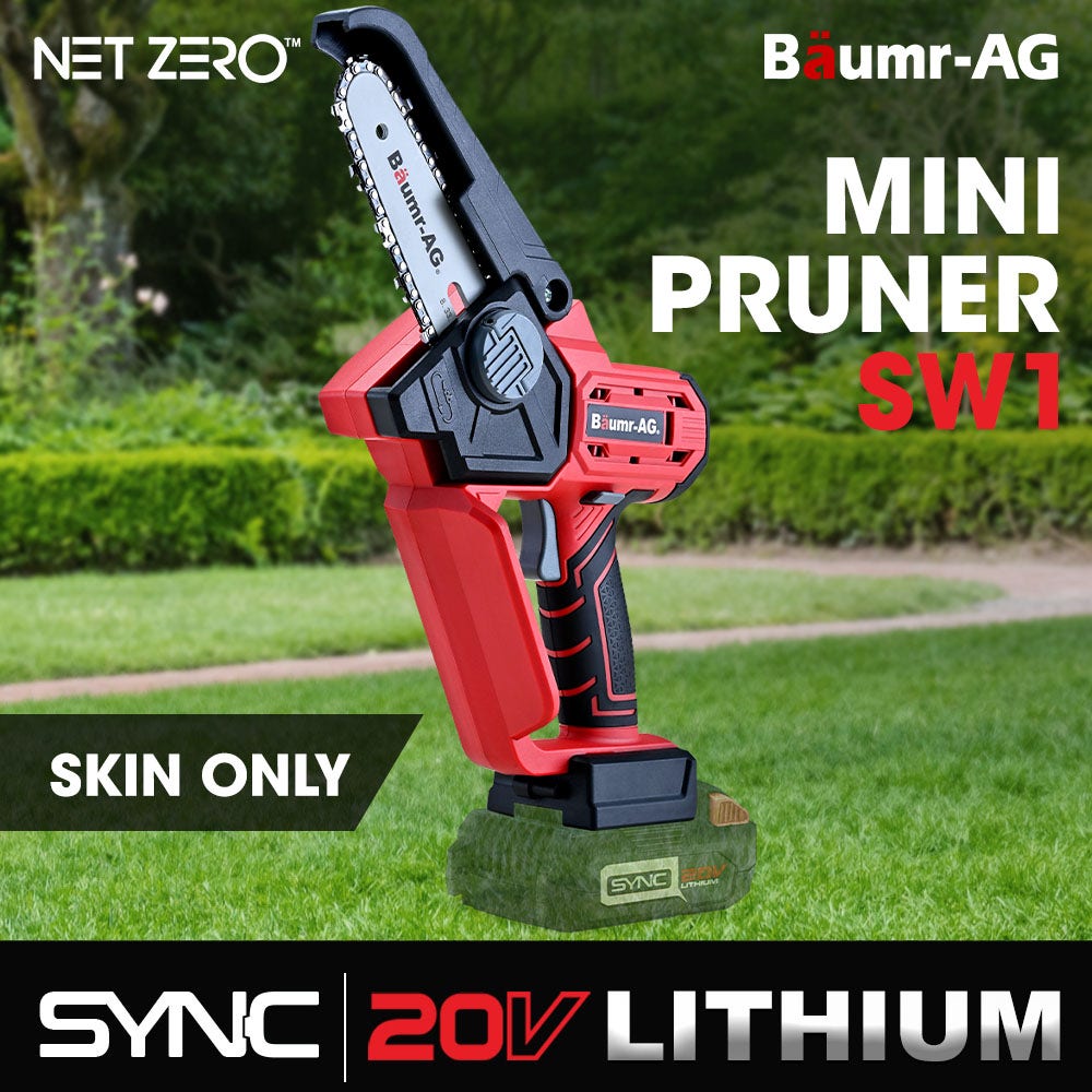 BAUMR-AG SW1 20V Cordless Mini Chainsaw Skin Only, Electric Battery Po ...