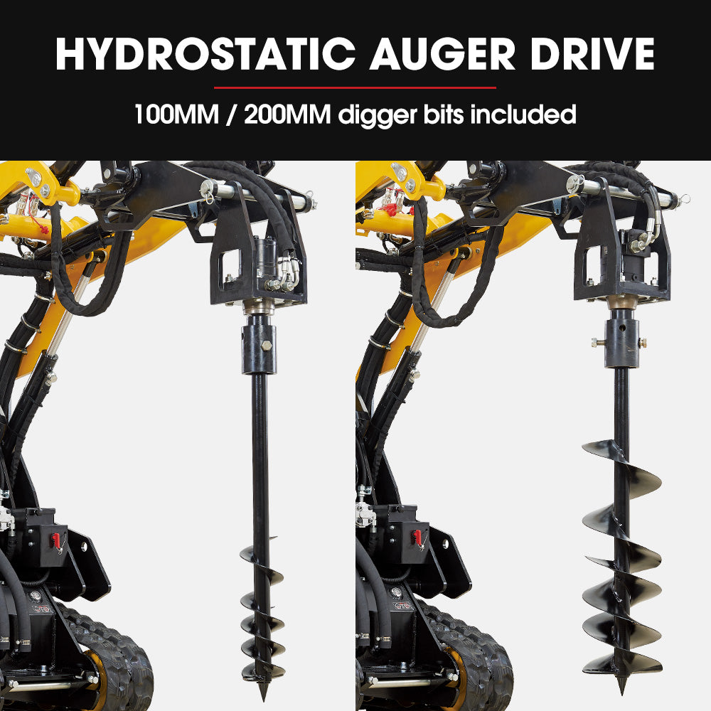 BAUMR-AG Post Hole Auger for BSR5000 Mini Loader Skid Steer, with 100m ...