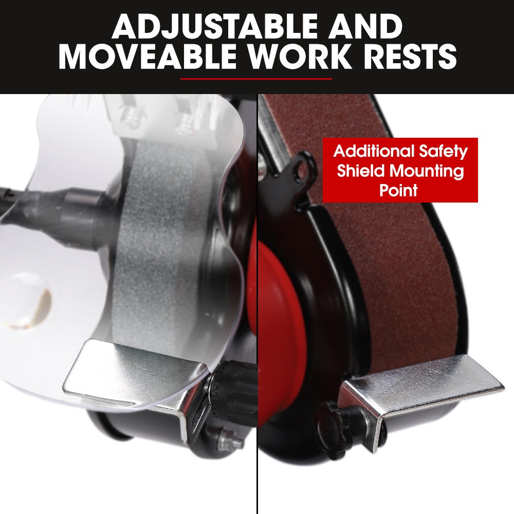 BAUMR-AG Bench Grinder Sander and Polisher Combo, 150mm Grinding Wheel ...