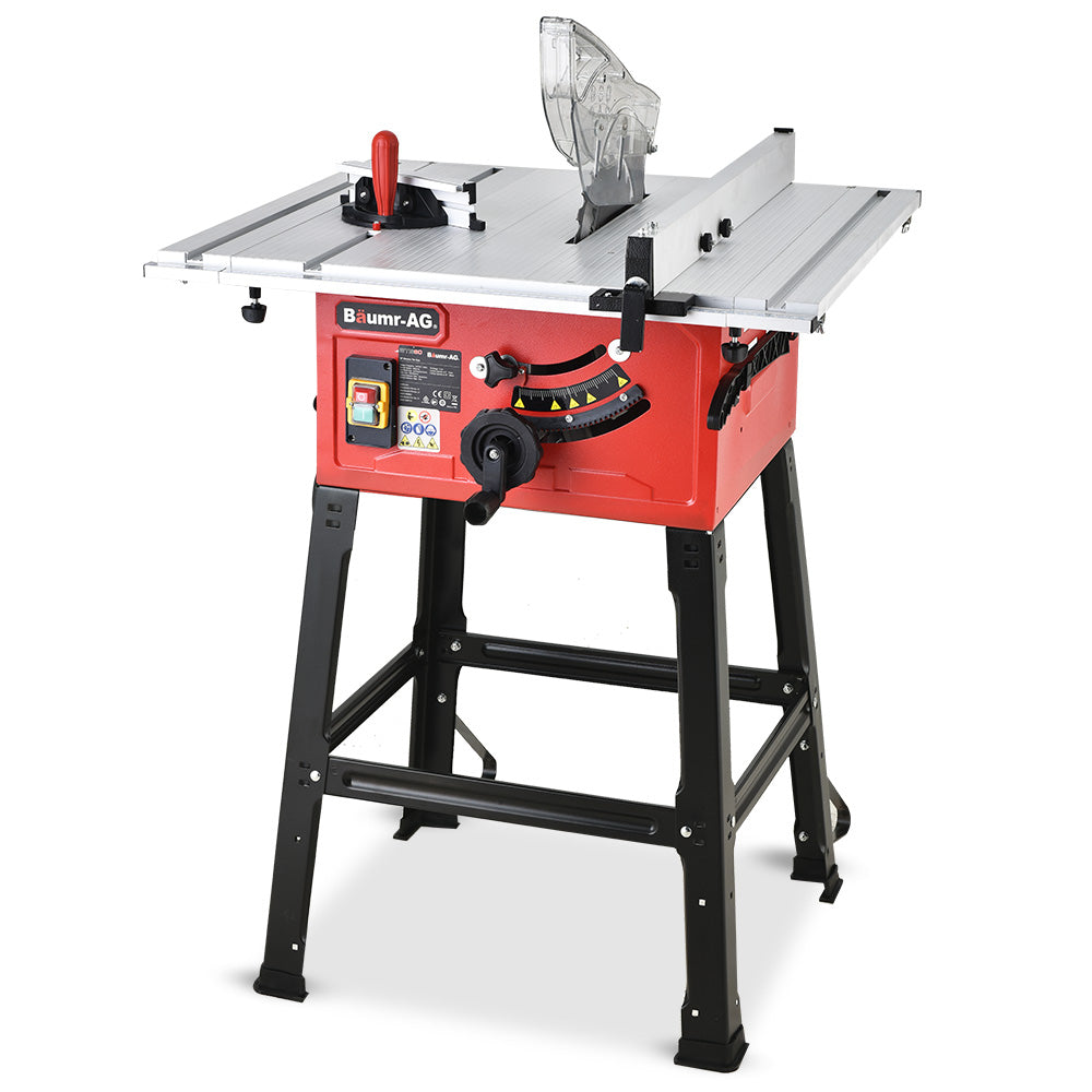 Baumr-AG 2000W 254mm Corded Table Saw with Stand, Extendable, Laser Gu