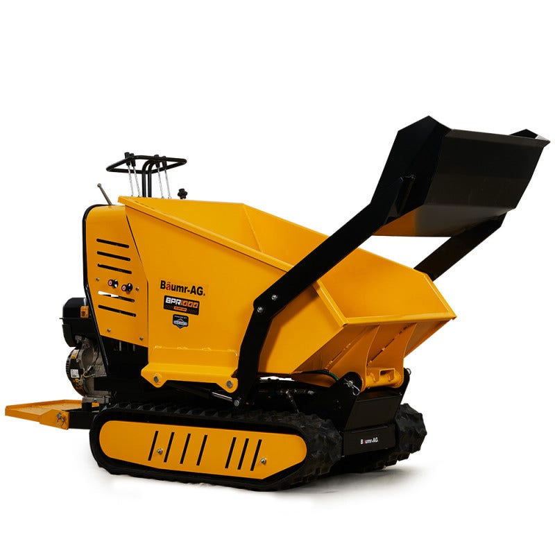 BAUMR-AG Motorised Ride On Tracked Wheelbarrow Dumper, 10HP Briggs & S ...
