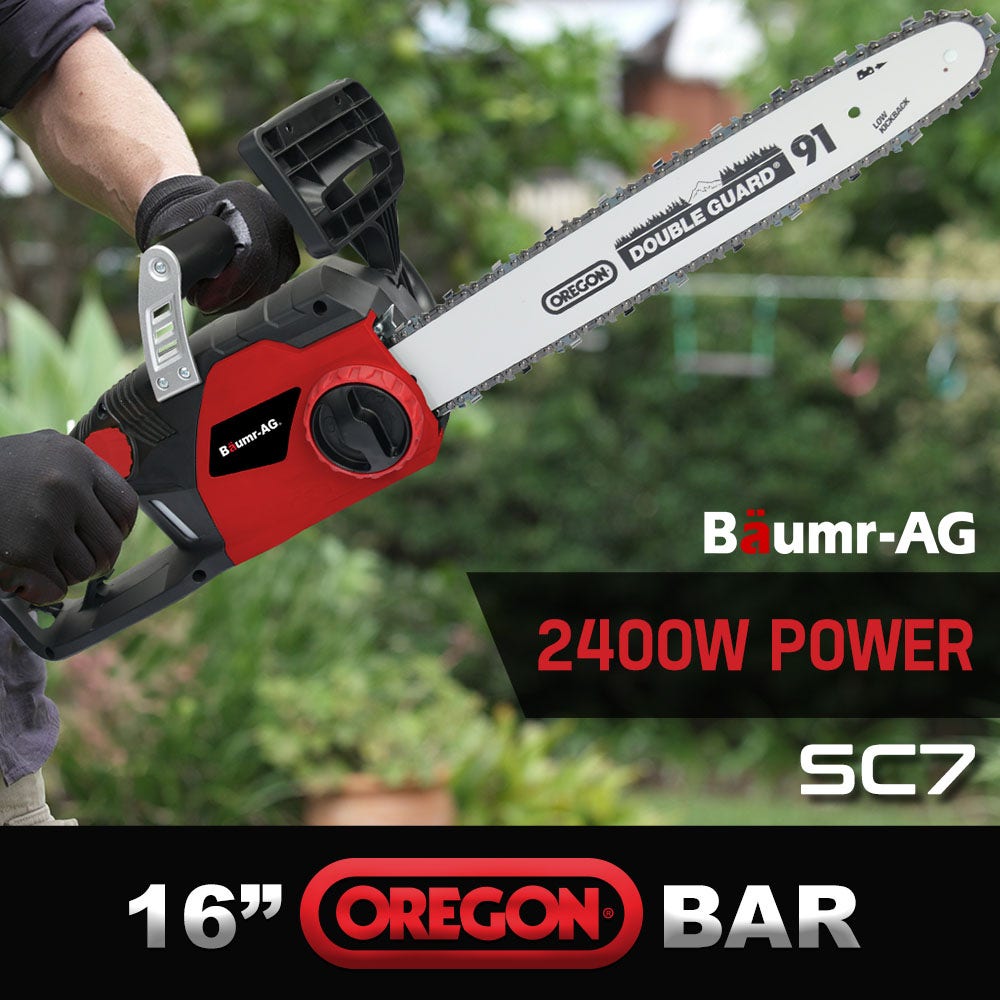 BAUMR-AG 2400W Electric Chainsaw, 16 Inch Oregon Bar and Chain – Baumr-AG