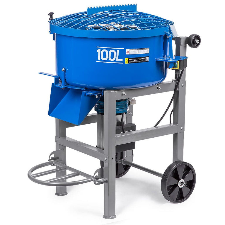 Baumr-AG 100L Mixer Mortar Electric Cement 1500W Screed Pan Heavy Duty