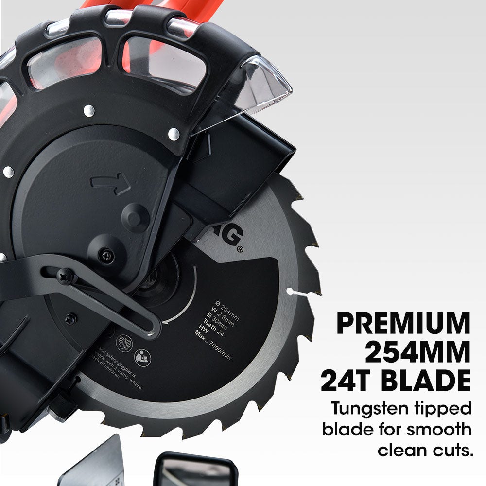 BAUMR-AG 254mm Sliding Compound dual Mitre Drop Saw and Adjustable Sta ...