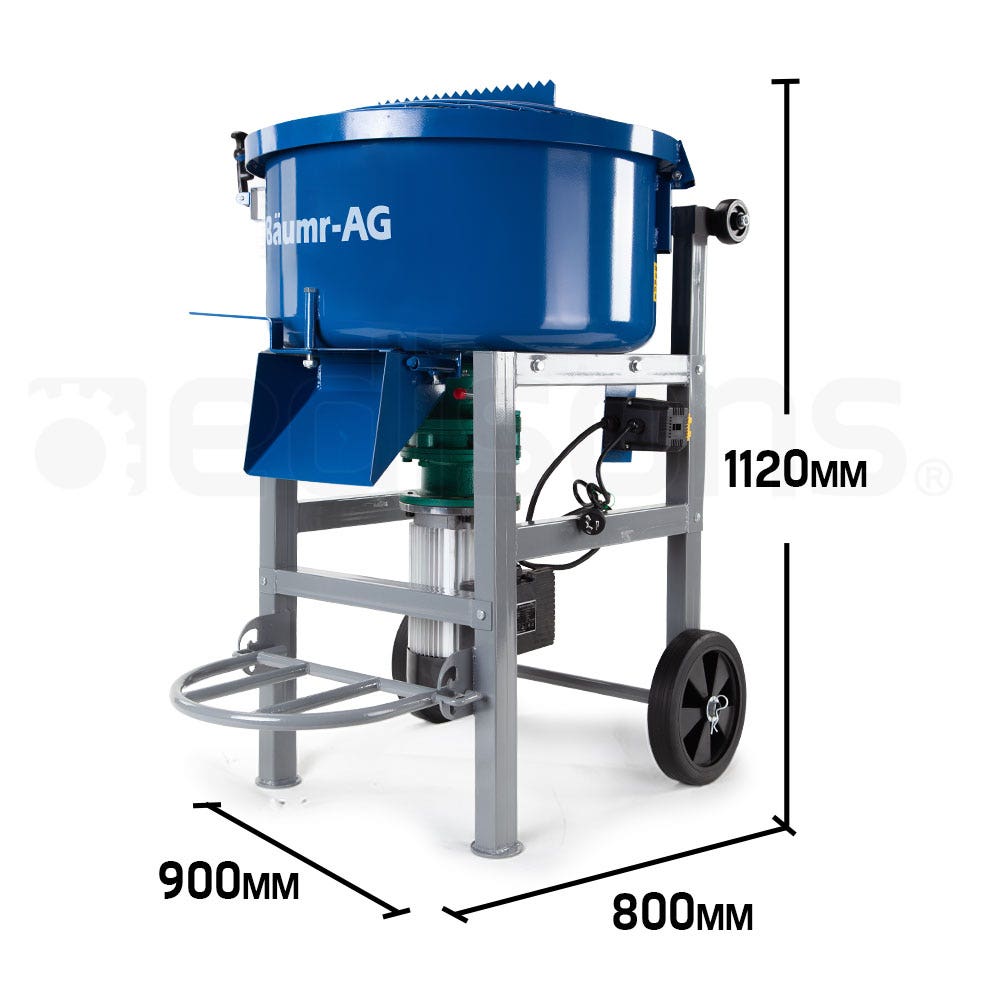 Baumr-AG 100L Mixer Mortar Electric Cement 1500W Screed Pan Heavy Duty