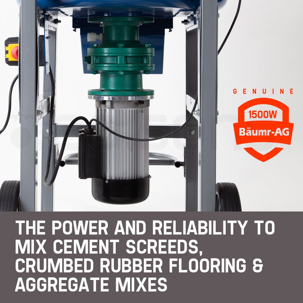 Baumr-AG 100L Mixer Mortar Electric Cement 1500W Screed Pan Heavy Duty