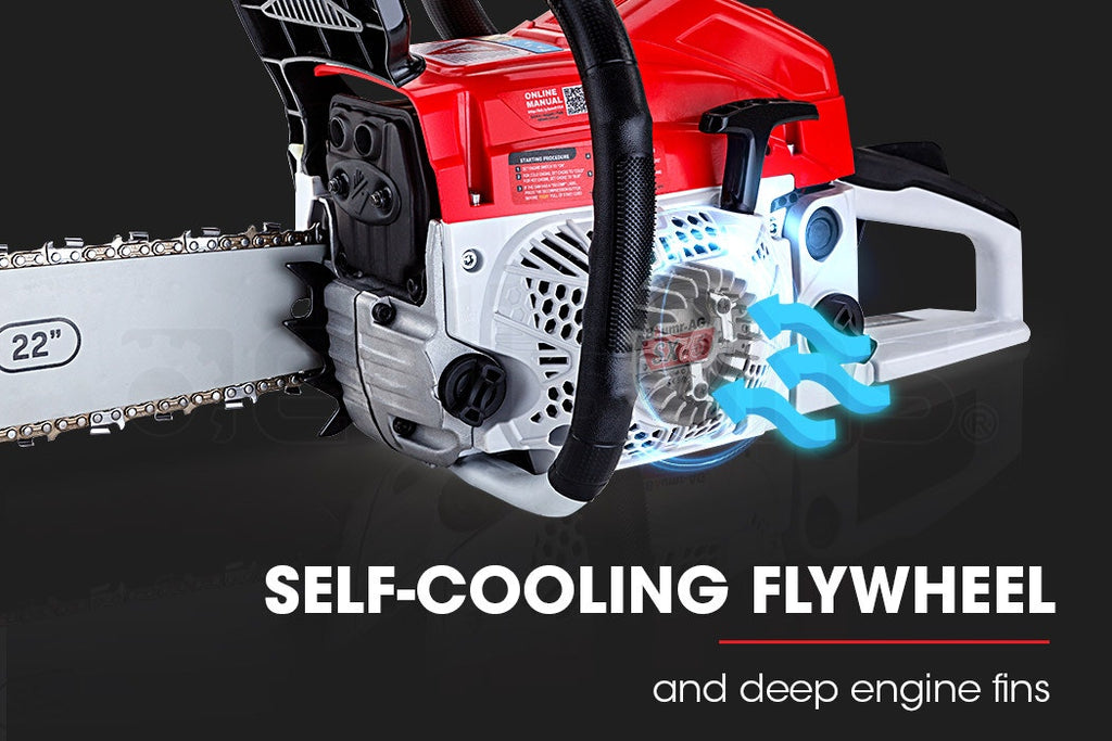 BAUMR-AG Commercial Petrol Chainsaw E-Start 22" Bar Chain Saw Tree Pru ...