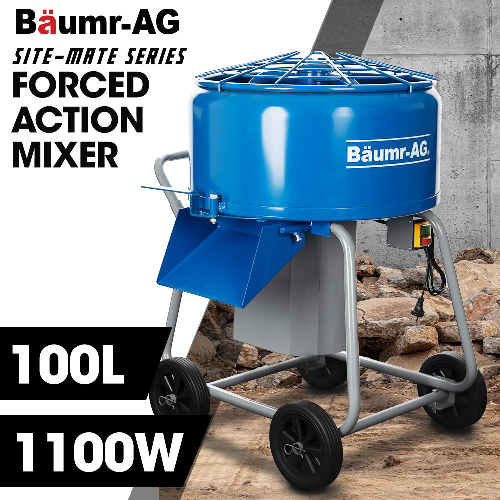 BAUMR-AG 100L Forced Action Pan Mixer, 1100W Electric Motor, Lightweig ...