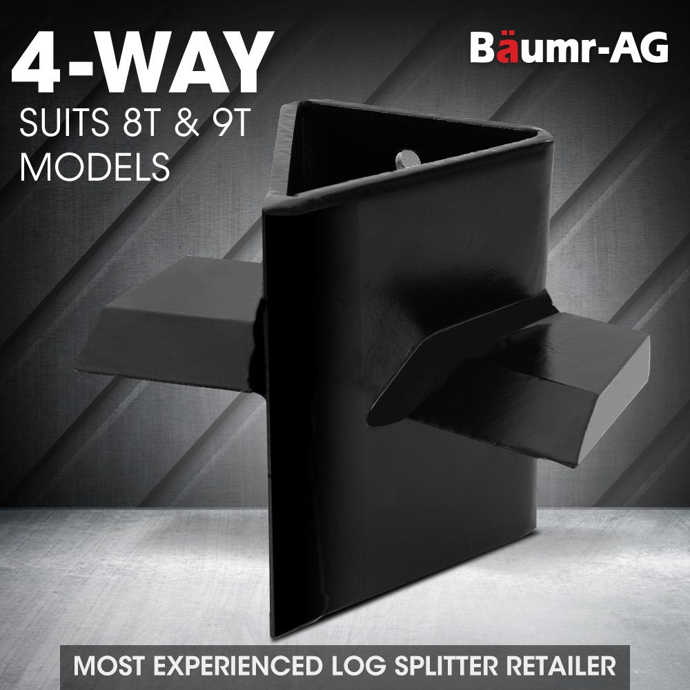 BAUMR-AG 4 Way Wood Log Splitting Wedge for 8 & 9 Tonne Electric Log S ...