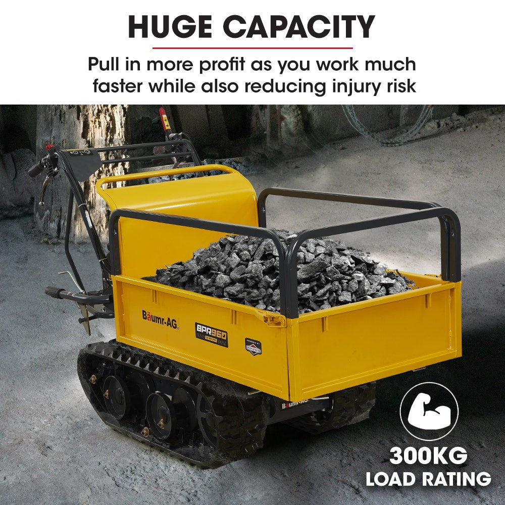 Baumr-AG Motorised Tracked Wheelbarrow Dumper, Briggs & Stratton CR950