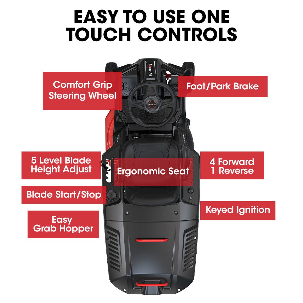 Baumr-AG 24" Ride On Lawn Mower, Lithium Electric Start System, 6HP 22