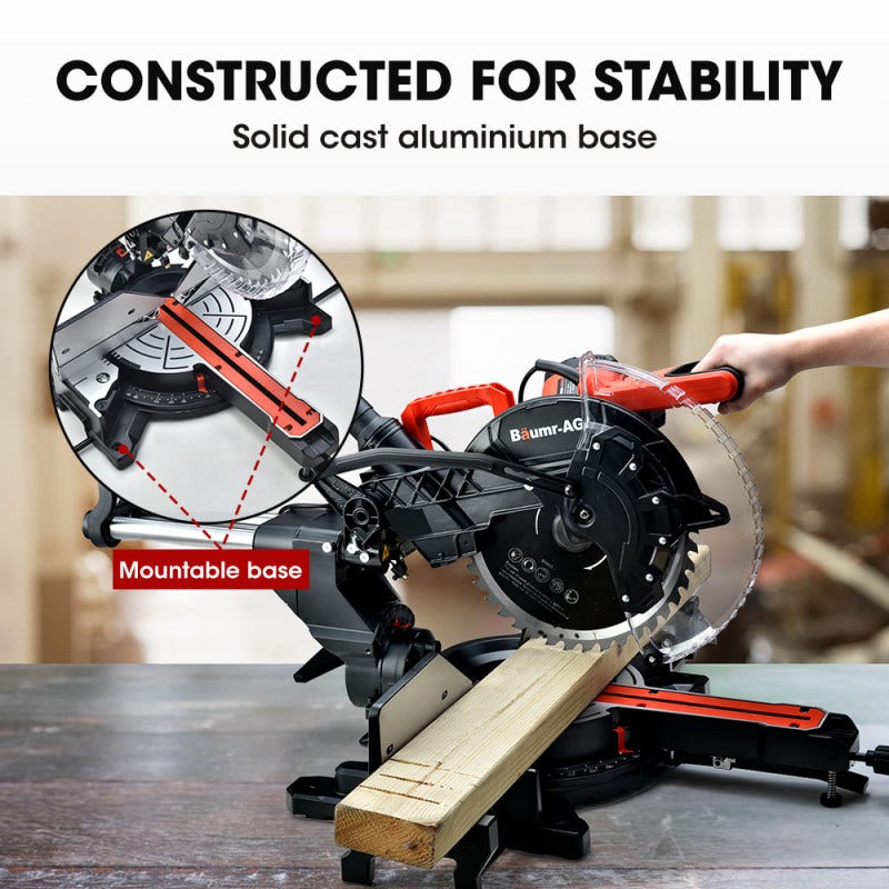 BAUMR-AG 305mm Dual Bevel Sliding Compound Mitre Drop Saw – Baumr-AG