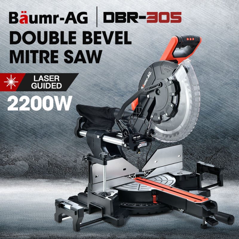 BAUMR-AG 305mm Dual Bevel Sliding Compound Mitre Drop Saw – Baumr-AG