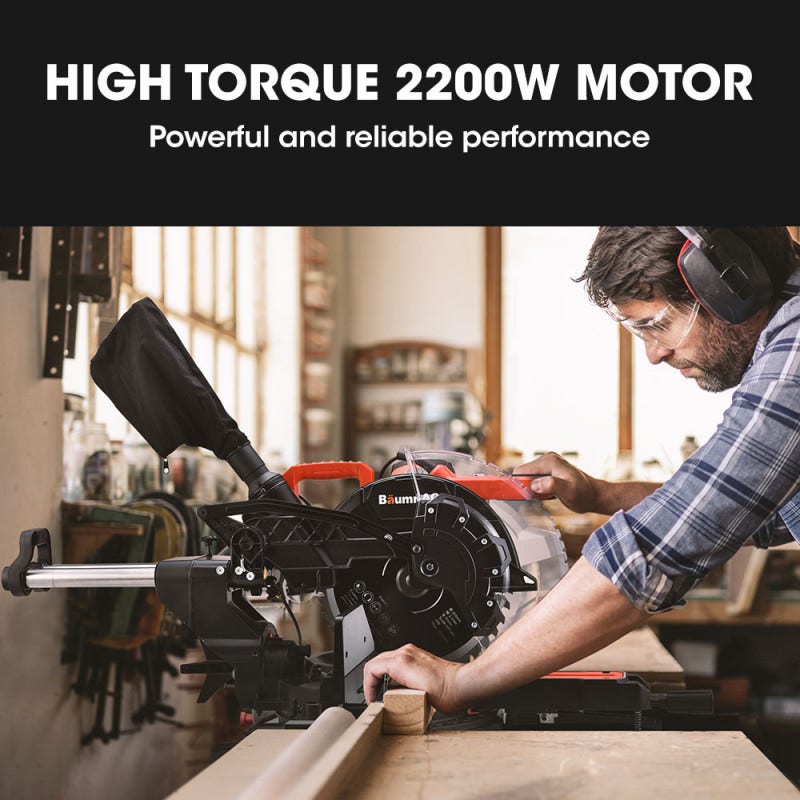 BAUMR-AG 305mm Dual Bevel Sliding Compound Mitre Drop Saw – Baumr-AG