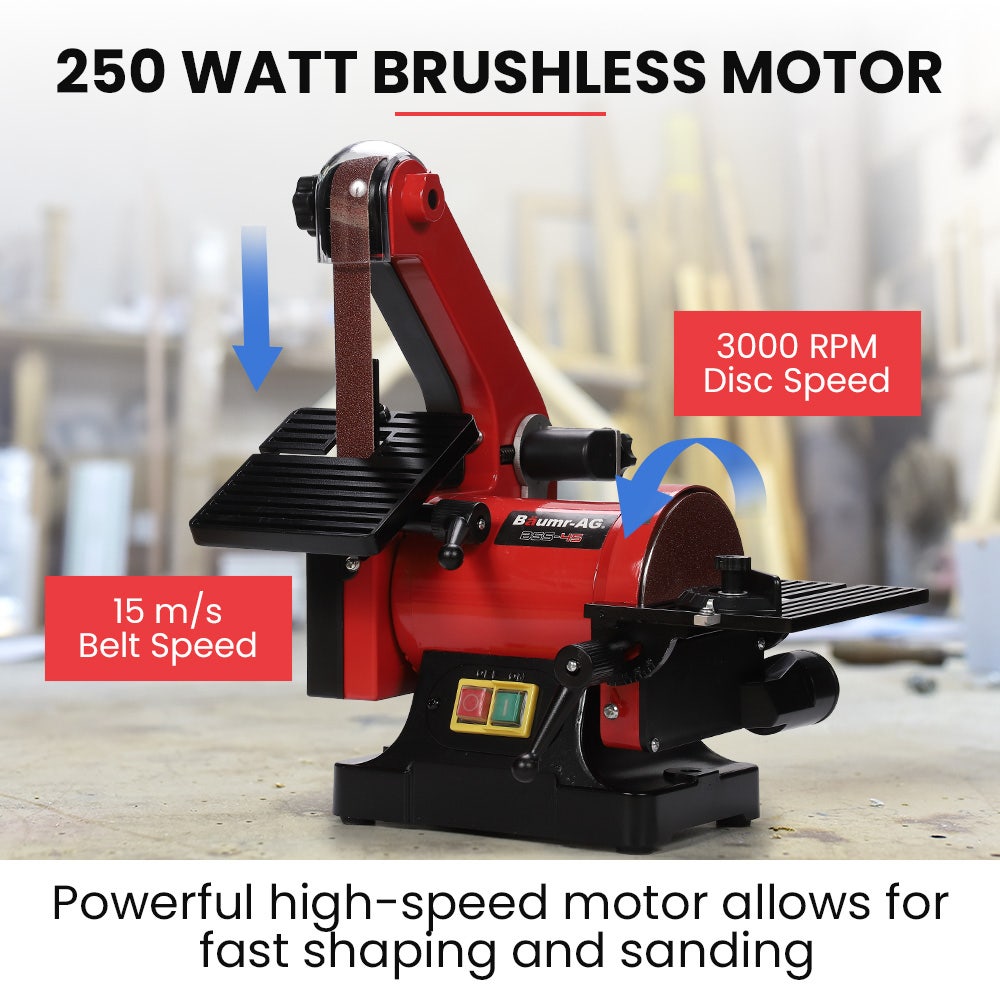 BAUMR-AG Bench Vertical Belt and Disc Sander Combo, 25mm Linisher, 125 ...
