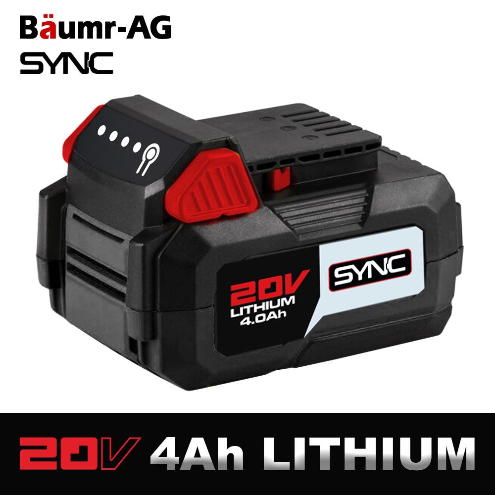 BAUMR-AG 20V 4Ah SYNC Lithium-Ion Battery, Replacement or Spare Batter ...