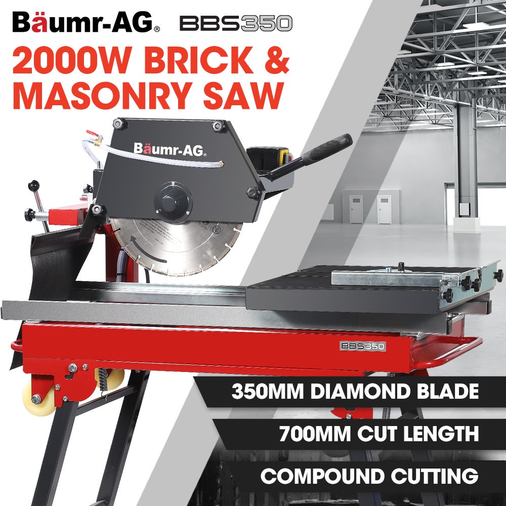 BAUMR-AG 2000W 350mm 14" Brick & Masonry Table Saw, Electric Tile Conc ...
